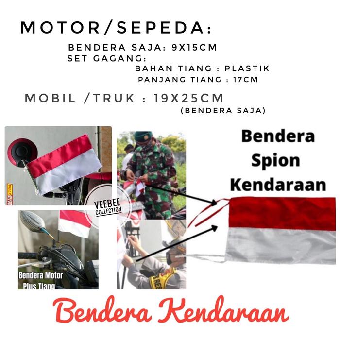 Jual PRODUK TERBARU!! Bendera tiang Motor Mobil Sepeda Merah Putih ...