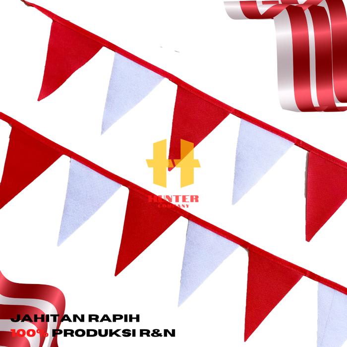 Jual PRODUK TERBARU!! ISI 40 Bendera umbul umbul Merah Putih SEGITIGA Hut RI Kemerdekaan ...