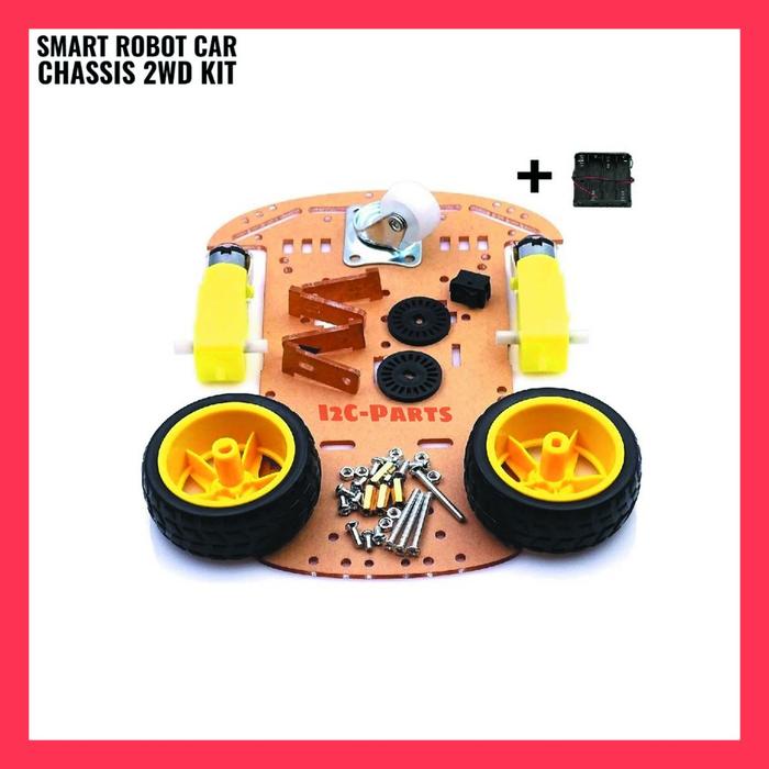 Jual Smart Car Robot 2WD Chassis Kit with Battery Box 2 WD 3 Wheel ...