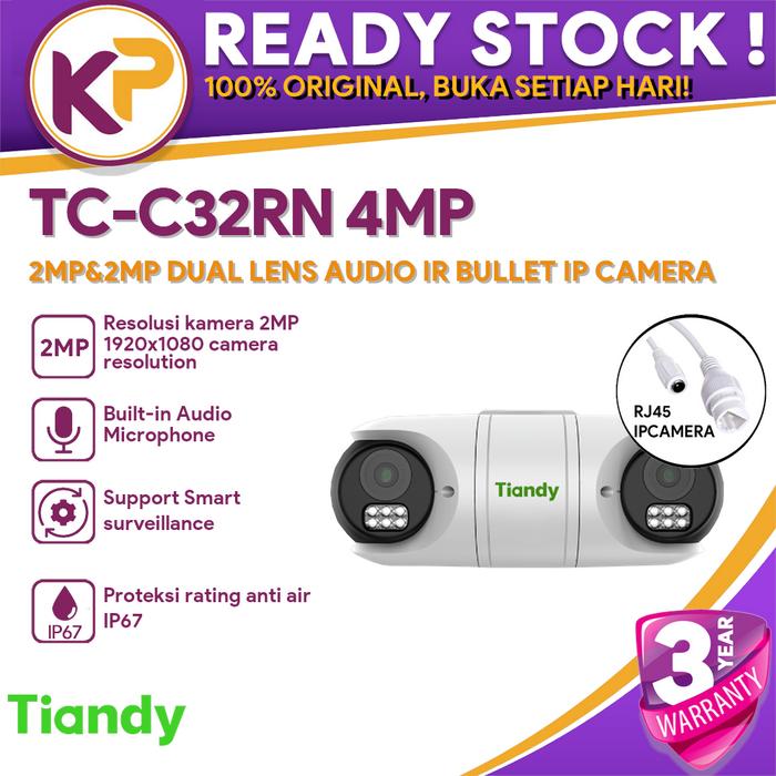 Promo TIANDY TC-C32RN-4MP 2MP&2MP DUAL LENS AUDIO IR BULLET IP CAMERA ...