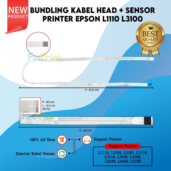 Jual SET Kabel Printhead + Sensor Epson L1110 L1210 L3110 L3210 L3150 ...
