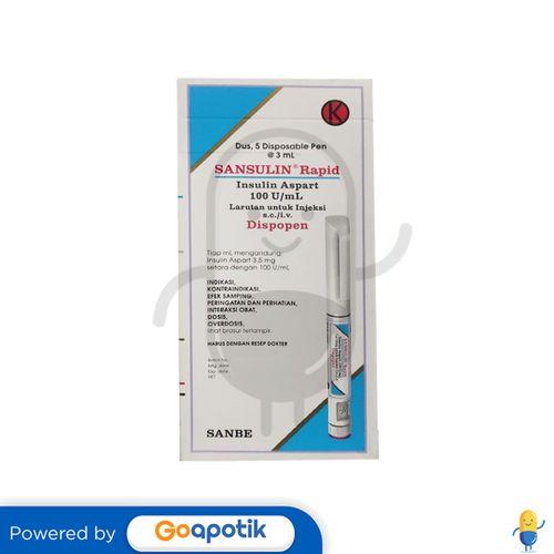 Jual SANSULIN RAPID 100 U/ML BOX 5 DISPOSABLE PEN - Kota Bekasi ...