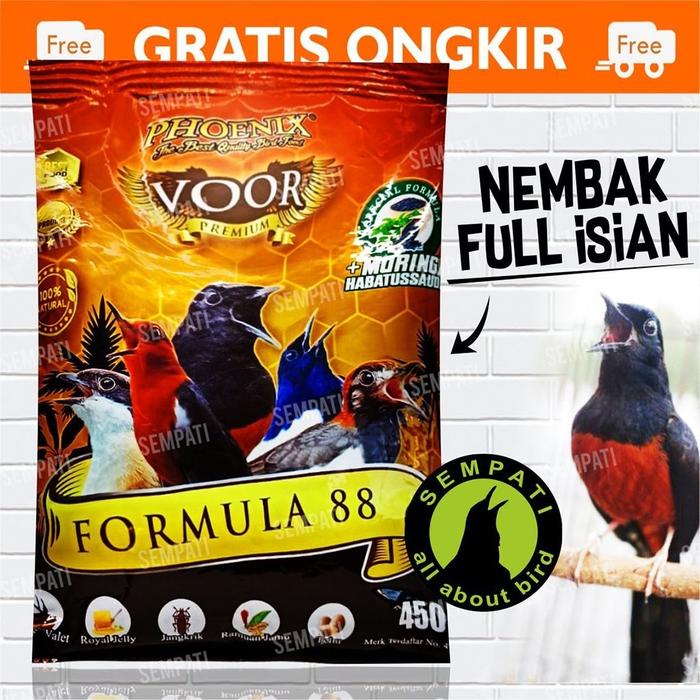 Jual Voer Formula 88 Phoenix Pakan Makanan Pur Burung Murai Batu Beo ...