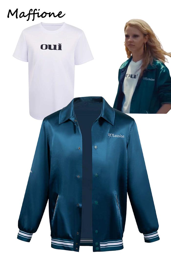 Jual Maxine Cosplay Blue Jacket T-Shirt Set 2024 Movie MaXXine Role ...