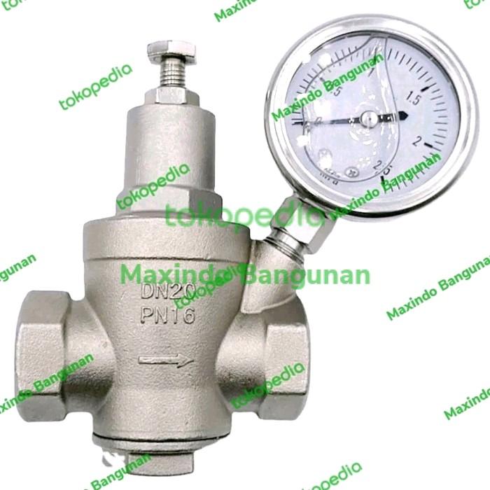 Jual Pressure Reducing Valve 1/2" Inch / PRV Kuningan Chrome DN15 Best ...