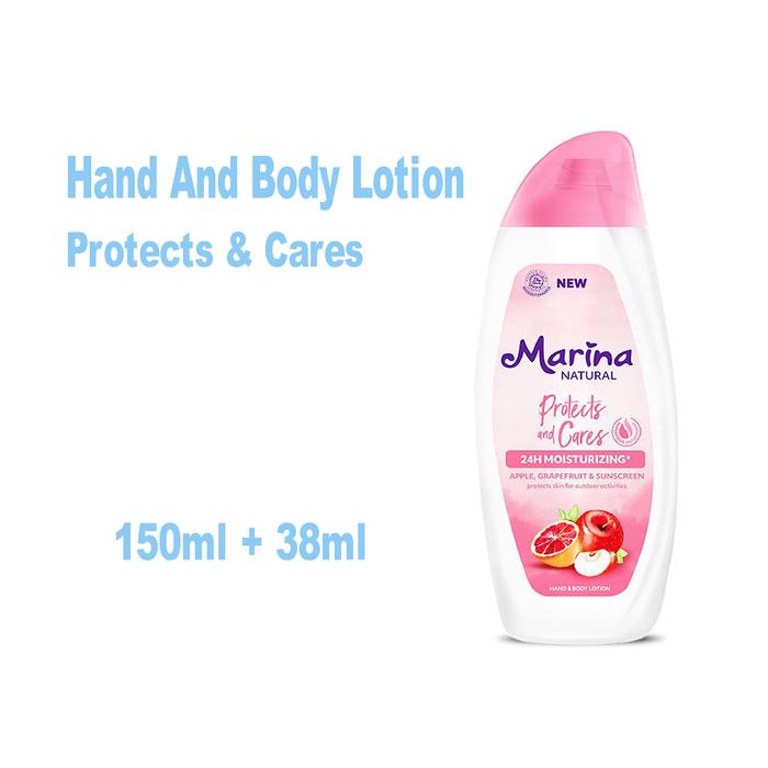 Promo Marina Hand & Body Lotion Natural 150ml Extra 38ml Fill Pelembap ...
