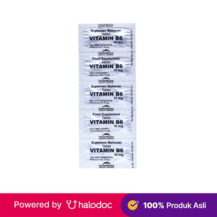 Jual Vitamin B6 10 mg 10 Tablet - Vitamin & Suplemen A,B & E - Halodoc ...