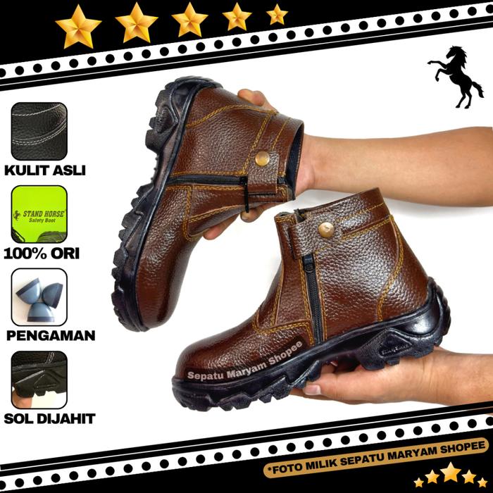 Jual Sepatu Kerja Safety Kitchen Ujung Besi Safety Shoes Ori Kulit Asli ...