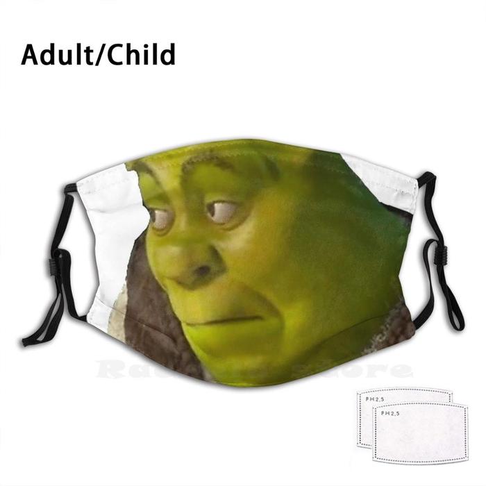 Jual Shrek Meme Funny Print Reusable Pm2.5 Filter Face Mask Shrek Meme ...