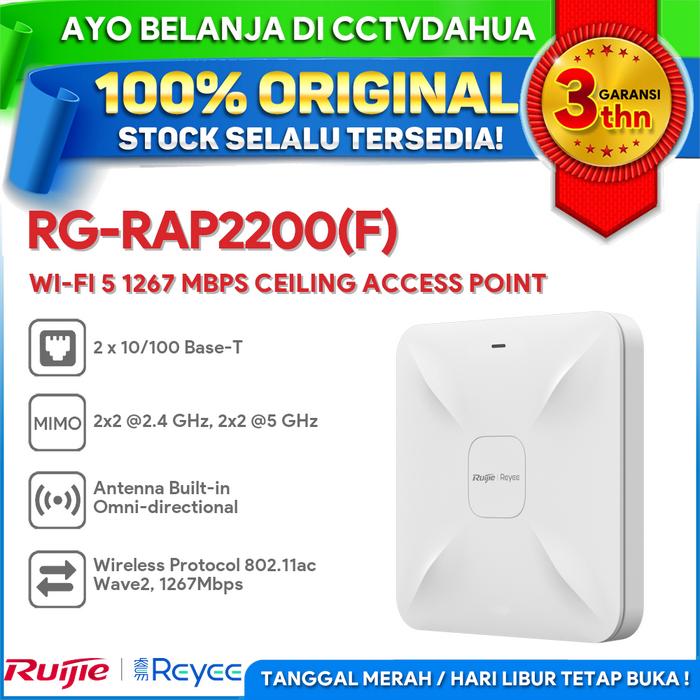 Promo RUIJIE REYEE RG-RAP2200(F) WI-FI 5 1267 MBPS CEILING ACCESS POINT - Jakarta Utara ...
