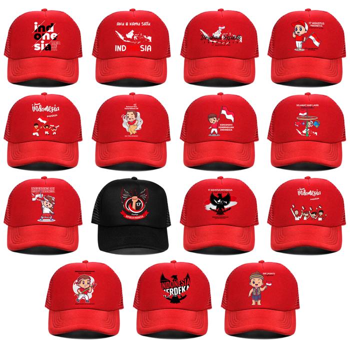 Jual Topi Trucker Dewasa Hut Ri / Topi Indonesia / Topi Dirgahayu ...