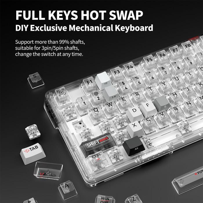 Jual ZIFRIEND ZT82 Gamer Keyboard 3 Modes Transparent Mechanical ...