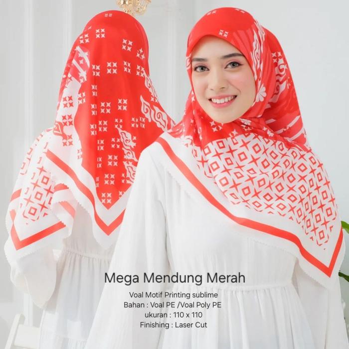 Jual Jilbab Segi Empat Voal Motif Merah Putih Kerudung Kemerdekaan ...