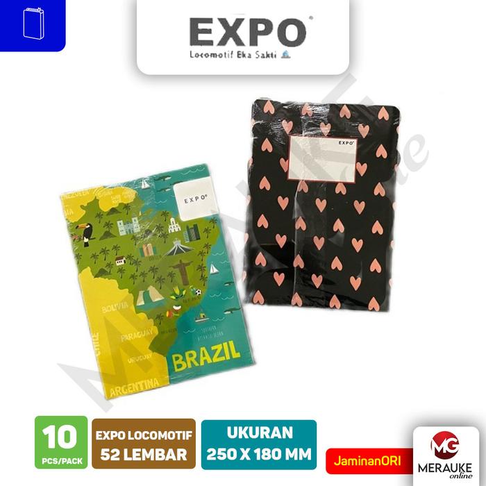 Jual Buku Tulis Boxy EXPO Locomotif 52 Lembar (1 Pack isi 10 Buku ...