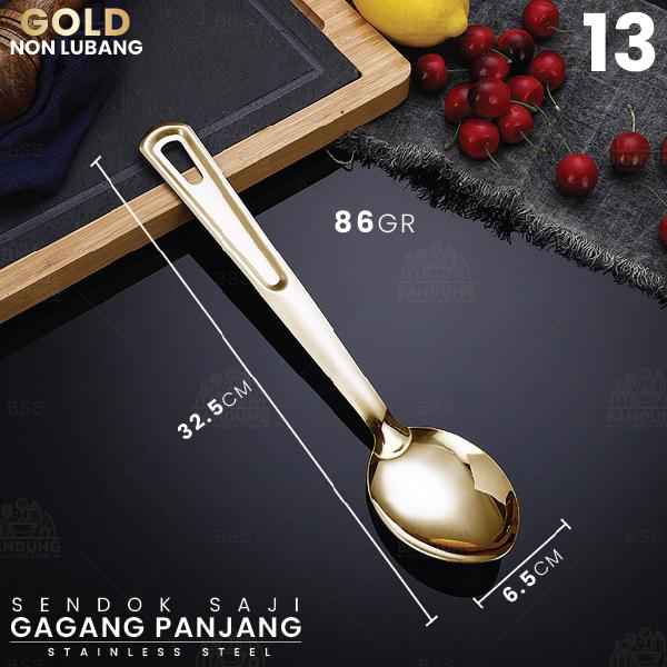 Promo Promo !! Sendok Saji Elegant Gagang Panjang Gold Silver Lubang ...
