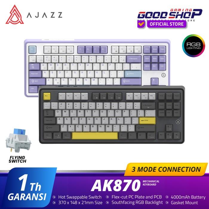 Jual HARGA DISC - Ajazz AK870 Gasket Mounted Hotswappable TKL Wireless ...