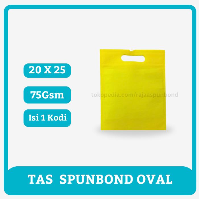 Jual Goodie Bag Spunbond Oval 20x25 Kuning Satuan / Tas Spunbond Polos ...
