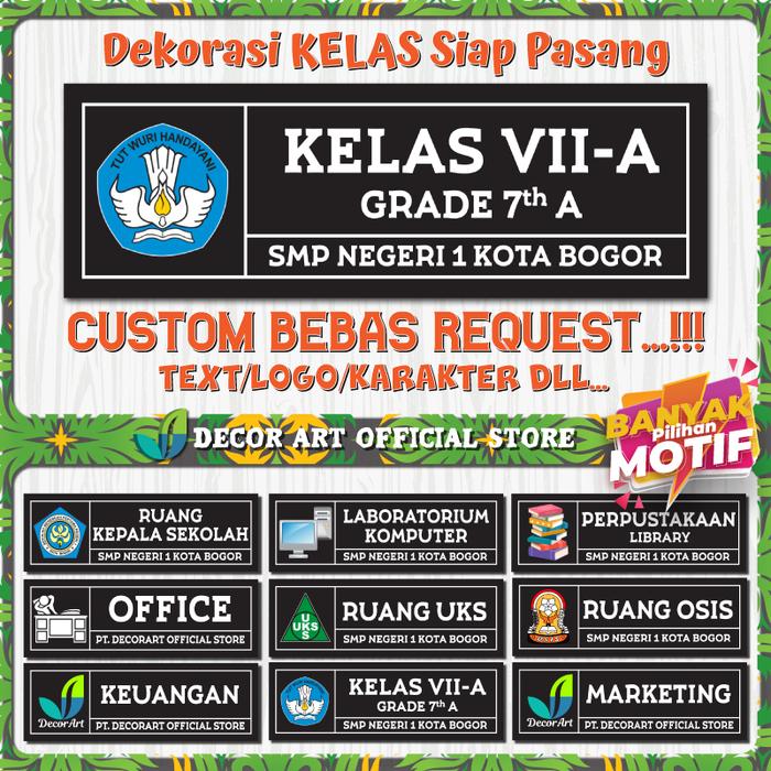 Jual READYSTOK CUSTOM -PAPAN NAMA PENANDA RUANGAN KELAS BELAJAR SEKOLAH ...