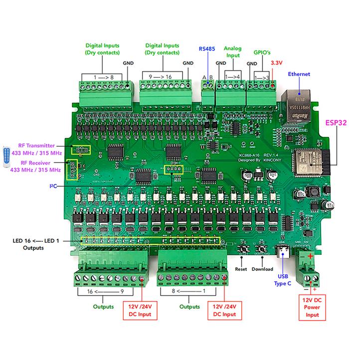 Jual selamat datang A16 ESP32 ESPHome Program Development Board Home ...
