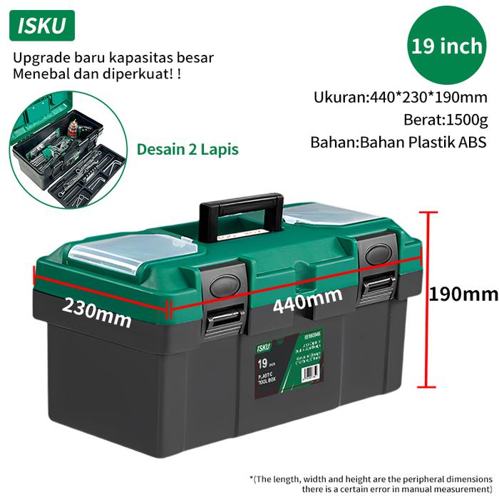 Jual ISKU Tool Box Toolkit Besar 14 15 17 18 19 20 Inch Toolbox Besi ...