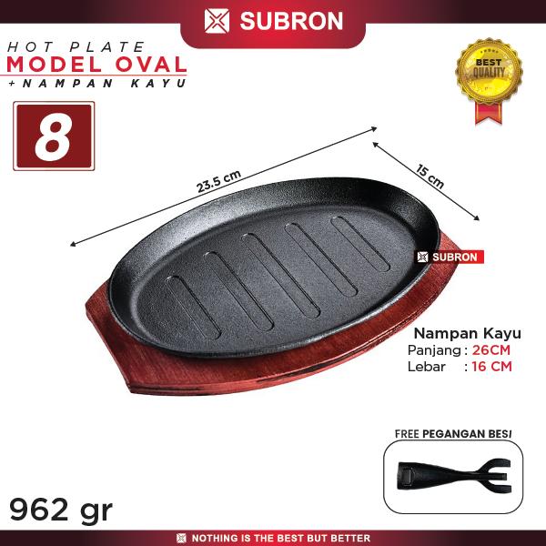 Promo SUBRON Hot Plate Model Oval Nampan Kayu Piring Steak Hitam Free ...
