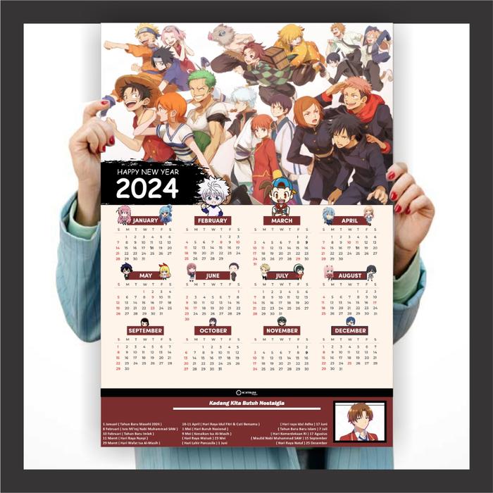 Jual Poster Anime Terlengkap A4 - Kalender Anime 2024 One Piece Blue ...