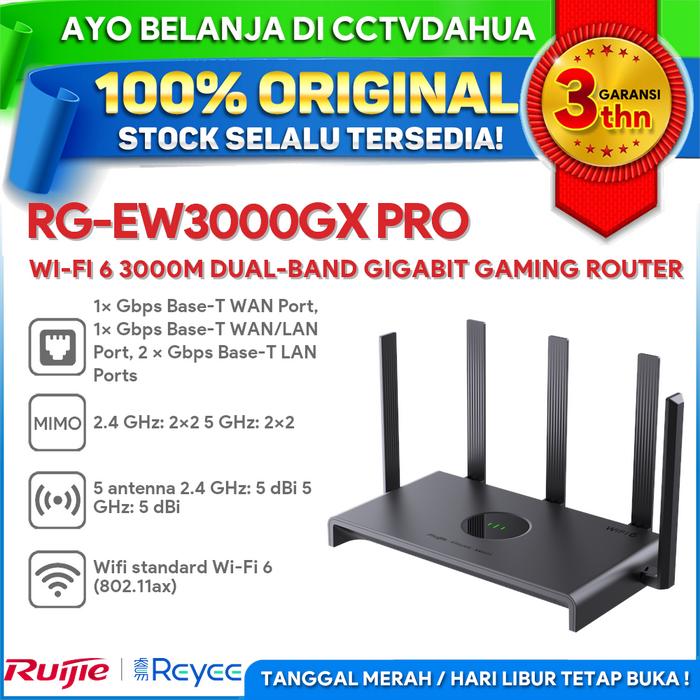 Promo RUIJIE REYEE RG-EW3000GX PRO WI-FI 6 3000M DUAL-BAND GIGABIT ...