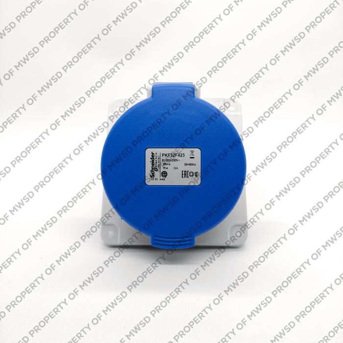 Jual SCHNEIDER PANEL MOUNTED ANGLED SOCKET IP 44 2P + Pe PKF32F423 ...