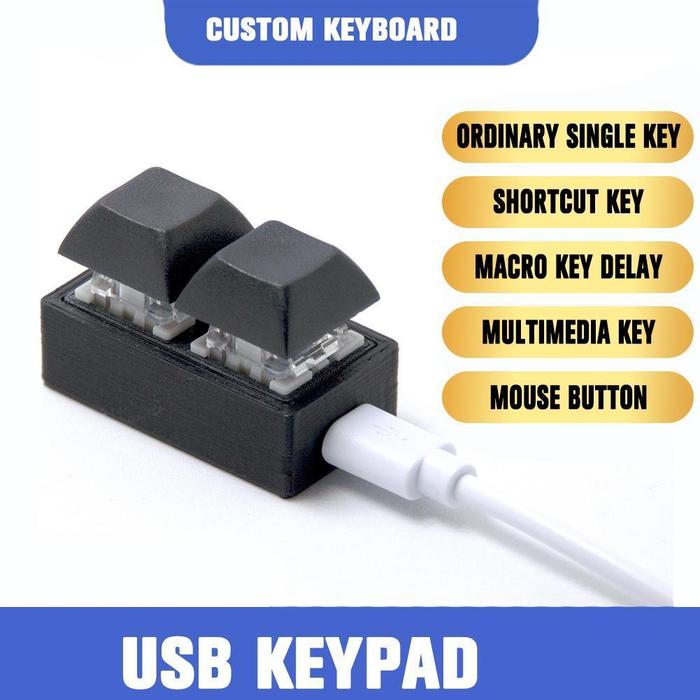 Jual 2 Keys Keyboard Copy And Paste USB Custom Programmable Macro ...