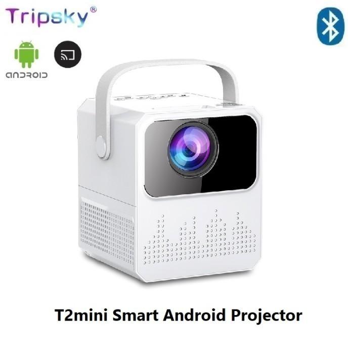 Promo TRIPSKY T2 MINI Proyektor ANDROID Smart Projector 120 ANSI Lumens ...
