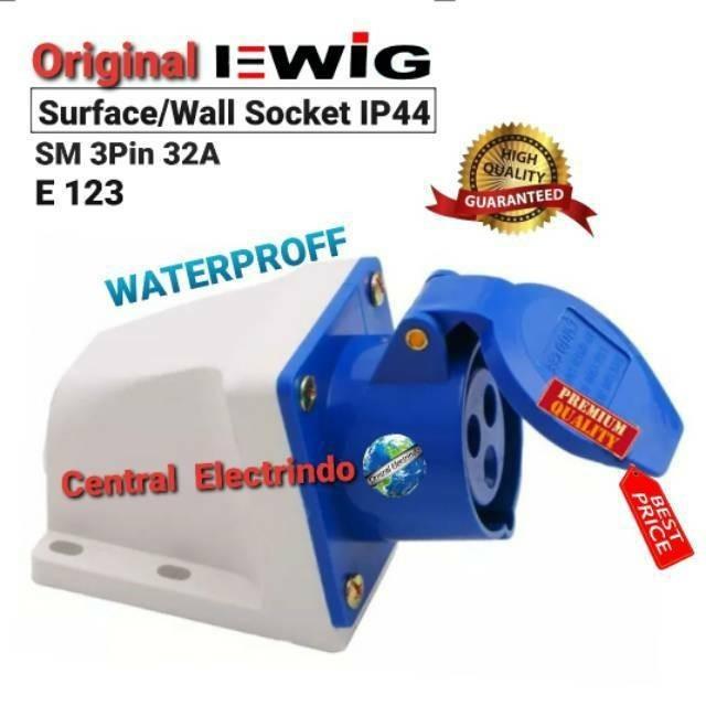 Jual NEW Surface Mounting Wall Socket 3Pin 32A (E123) EWIG. - Kota Tangerang - Central ...