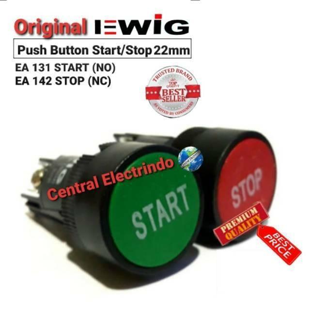 Jual NEW Push Button Tombol EWIG XB7 Start(NO)/Stop(NC) 22mm. - STOP ...