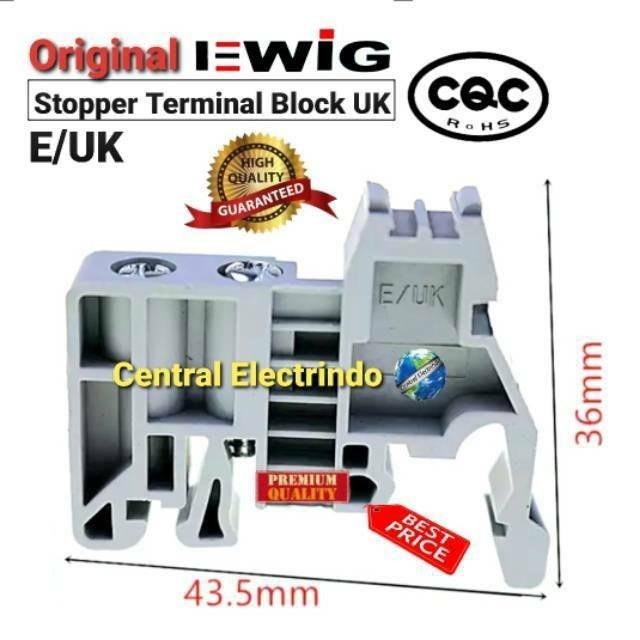 Jual NEW Stopper Terminal Block Din Rail EWIG Type E/UK. - Kota Tangerang - Central Electrindo ...