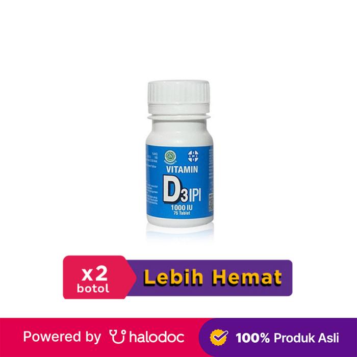 Jual Vitamin D3 1000 IU IPI 2 Botol (75 Tablet/Botol) - Vitamin D ...