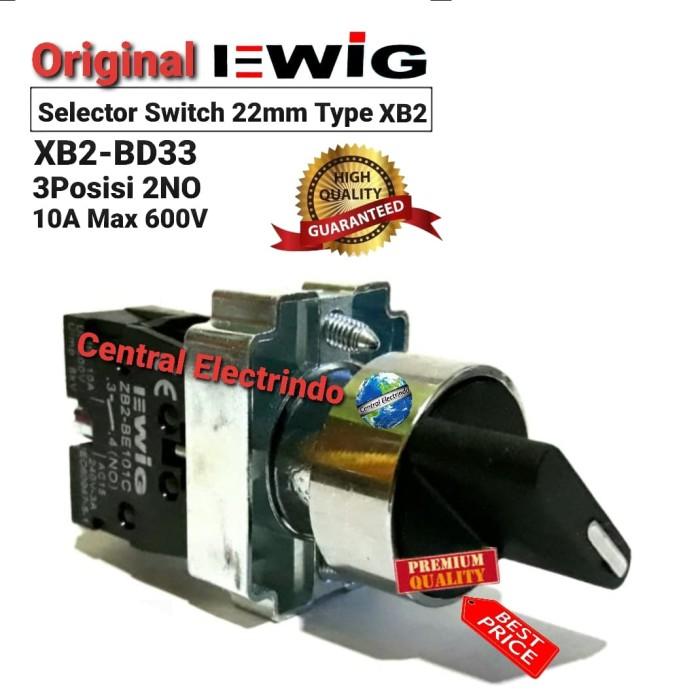 Jual Selector Switch EWIG 22mm XB2-BD33 3posisi 2NO. - Kota Tangerang ...