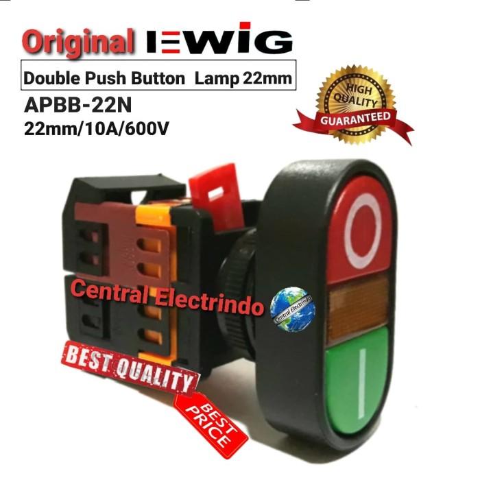 Jual Double Push Button Lamp Oval EWIG DBWL APBB22N/25mm - Kota ...