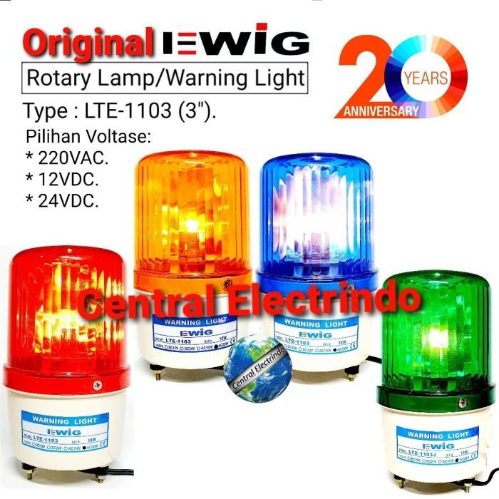 Jual WARNING LIGHT/ROTARY LAMP EWIG LTE1103 (3") - Merah, DC 24V - Kota Tangerang - Central ...