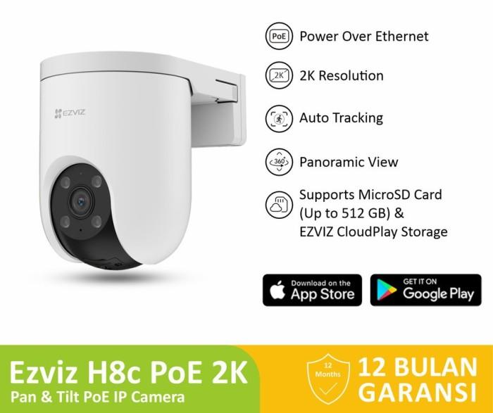Jual EZVIZ H8c PoE Pan & Tilt PoE IP Camera Power Over Ethernet 2K ...