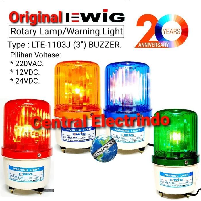 Jual WARNINGL LIGHT/ROTARY LAMP EWIG LTE1103 (3") BUZZER. - Merah, DC ...