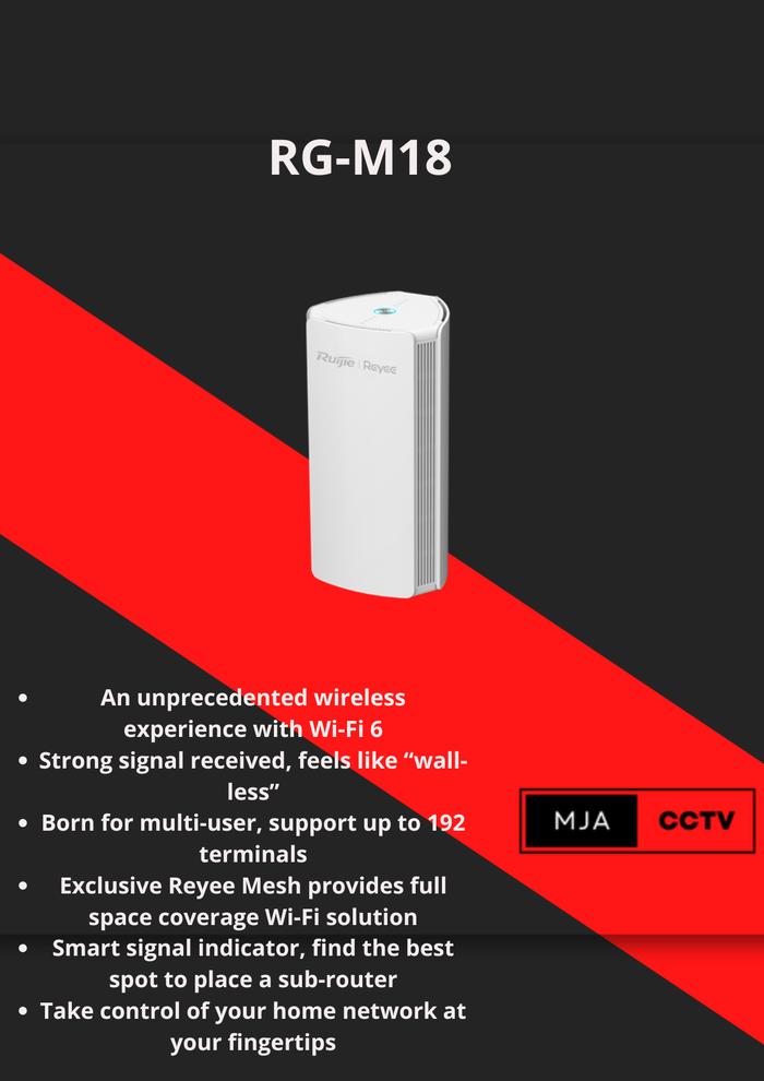 Jual Ruijie Reyee RG-M18 AX1800 WiFi 6 Dual Band Whole Home Mesh Router ...