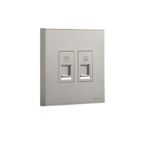 Jual SIMON E6 Tel, TV & Data Outlets (Telephone and Data Cat.6) 725229 ...