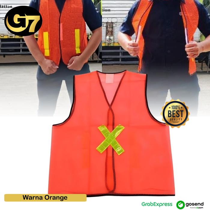 Jual Rompi Safety Proyek K3 Rompi Jaring Warna Hijau Orange Rompi Jala ...