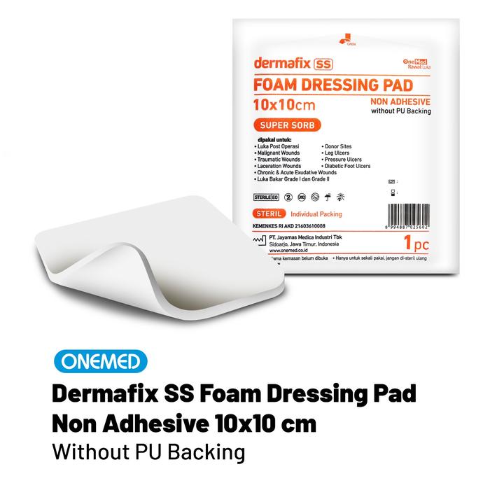 Jual Dermafix SS Foam Dressing Pad 10 x 10cm OneMed Box Isi 10 Pcs ...