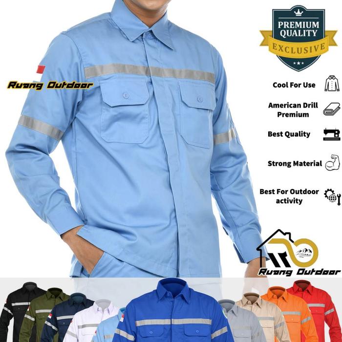 Jual JUMBO BAJU KEMEJA LAPANGAN WEARPACK SAFETY LENGAN PANJANG OUTDOOR ...