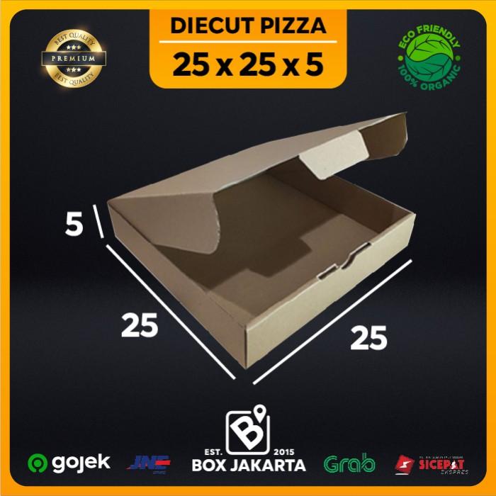 Jual KARDUS uk 25x25x5 CM Diecut Pizza Corrugated Packaging Box ...