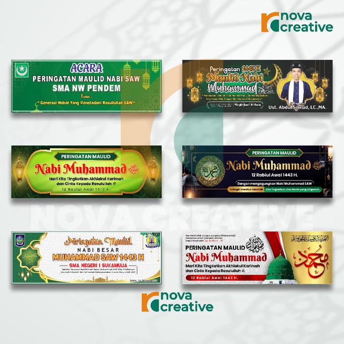 Jual Print Spanduk Maulid Nabi Muhammad SAW Banner Custom Desain Suka ...