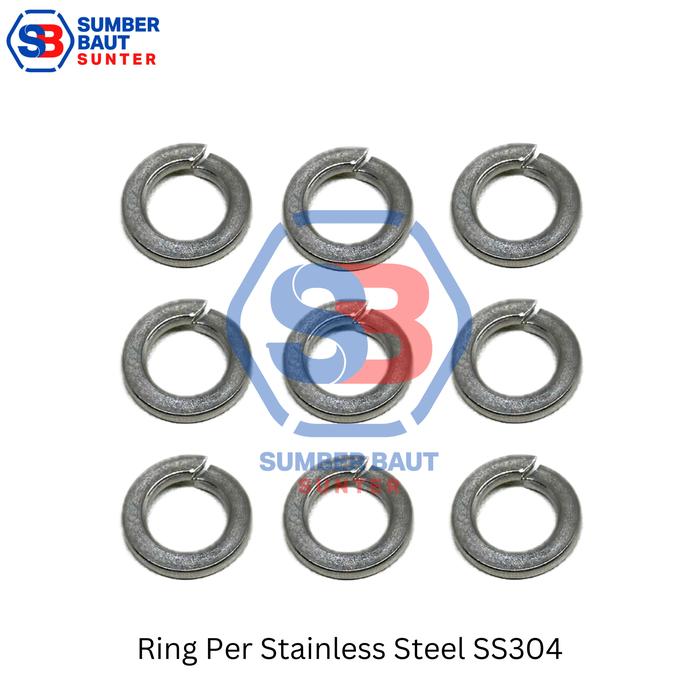 Jual M10 Ring Per Stainless Steel 304 SS304 WL Spring Lock Washer 10mm ...