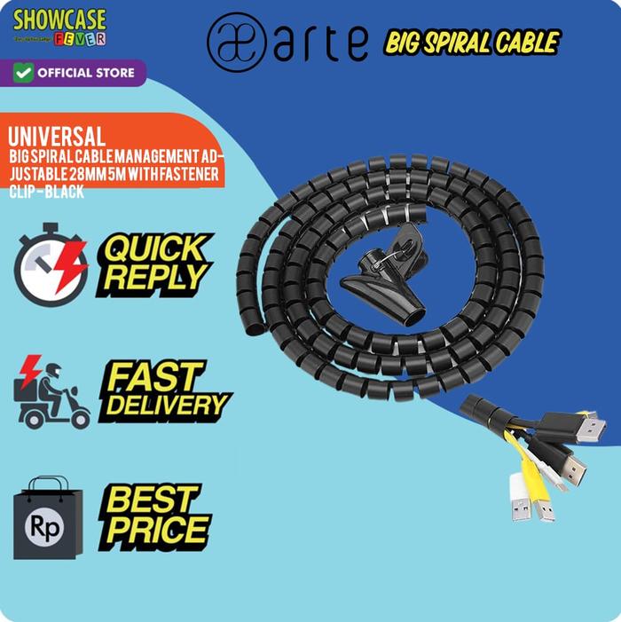 Promo Arte Universal Big Spiral Cable Management Adjustable 28mm 2m ...