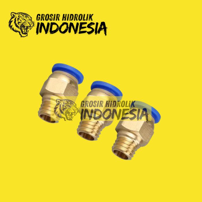Jual MPC 08 - M8 FITTING LURUS MALE PNEUMATIC SLIP LOCK SELANG 8MM DRAT ...