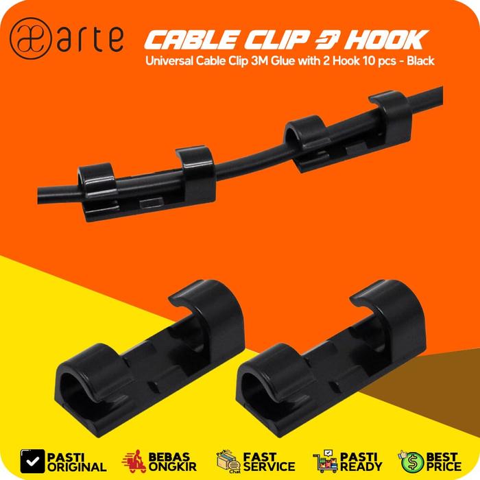 Promo Arte Cable Clip lem 3M Glue 2 Hook (minimum pembelian 10 pcs ...